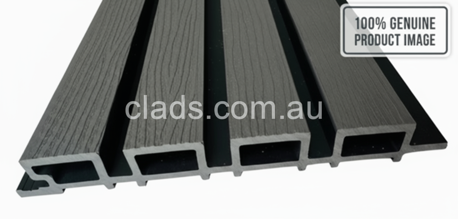 External Half Cladding in Charcoal Grey Tree Pattern 4 Slat