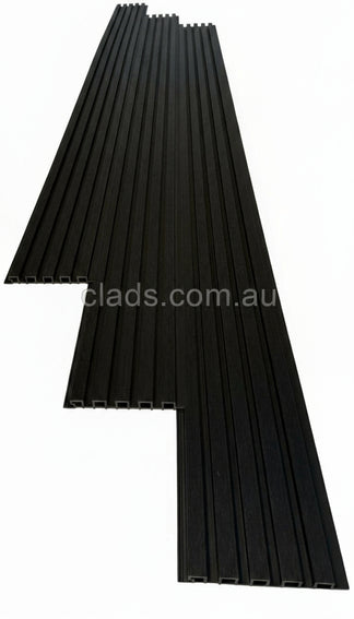 External Cladding In Black 5 Slat | Modern Exterior Wall Panels